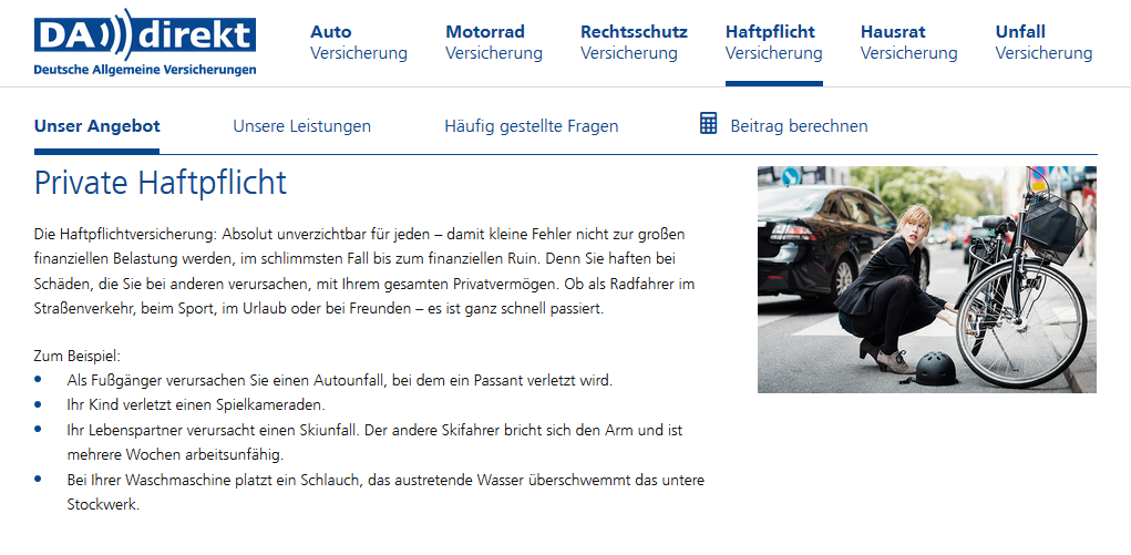 DA Direkt Privathaftpflicht im Vergleich 09/2025 ⇒ Kosten, Details ...